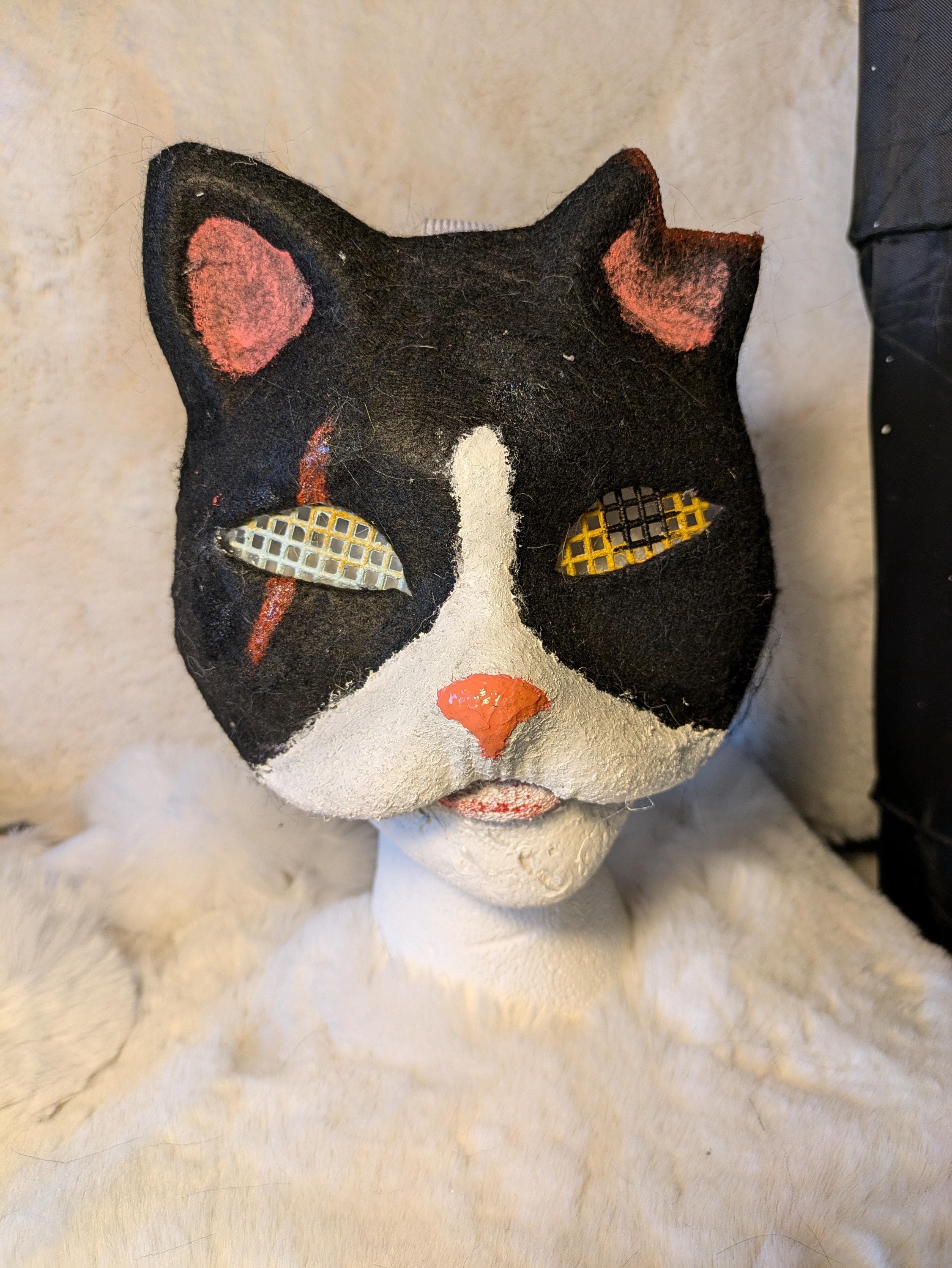 Therian Mask- Scarred Tuxedo Cat - Etsy UK