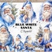 Santa Claus Clipart Bundle, Blue White Christmas Watercolor Clipart ...