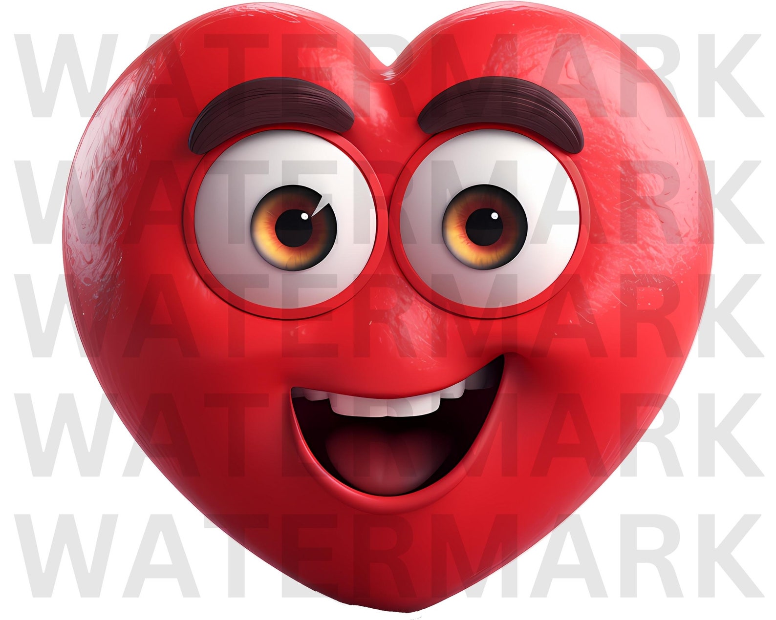 Heart Emoji Design Pack, 9 PNG Files, Heart Emoji, High Quality PNG ...