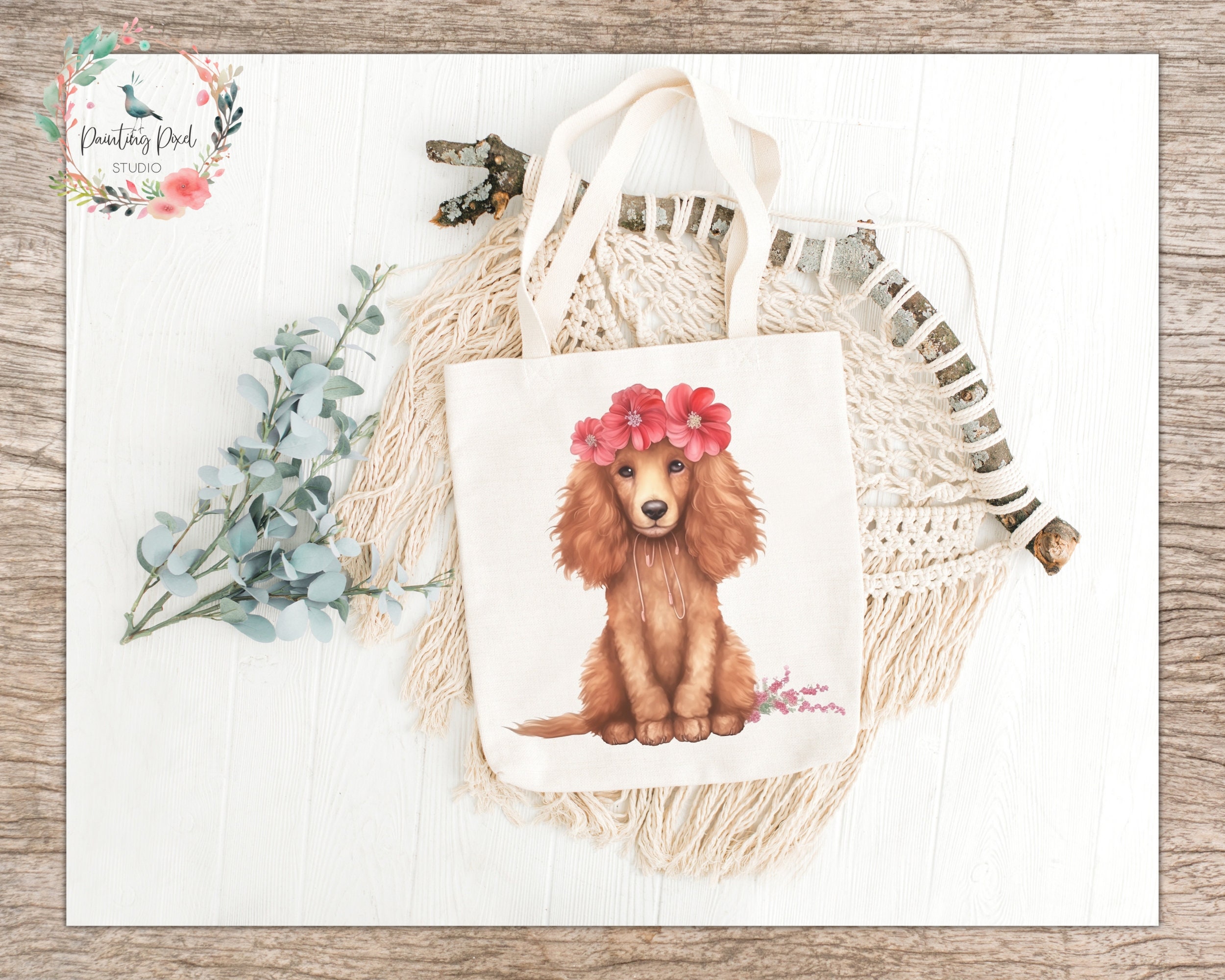 Poodle & Flowers Bundle Watercolor Clipart Dog Clipart - Etsy