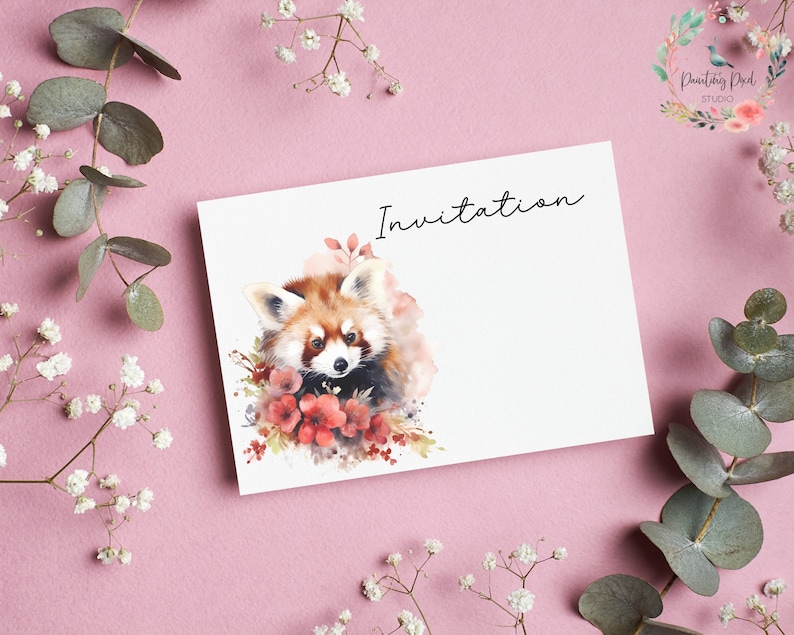 Red Panda Watercolor Clipart Cute Animal Cliparts Panda - Etsy