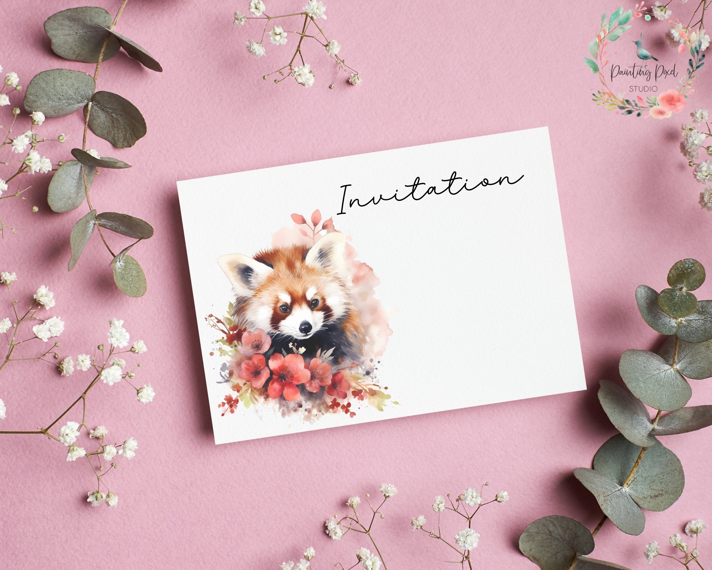 Red Panda Watercolor Clipart Cute Animal Cliparts Panda - Etsy