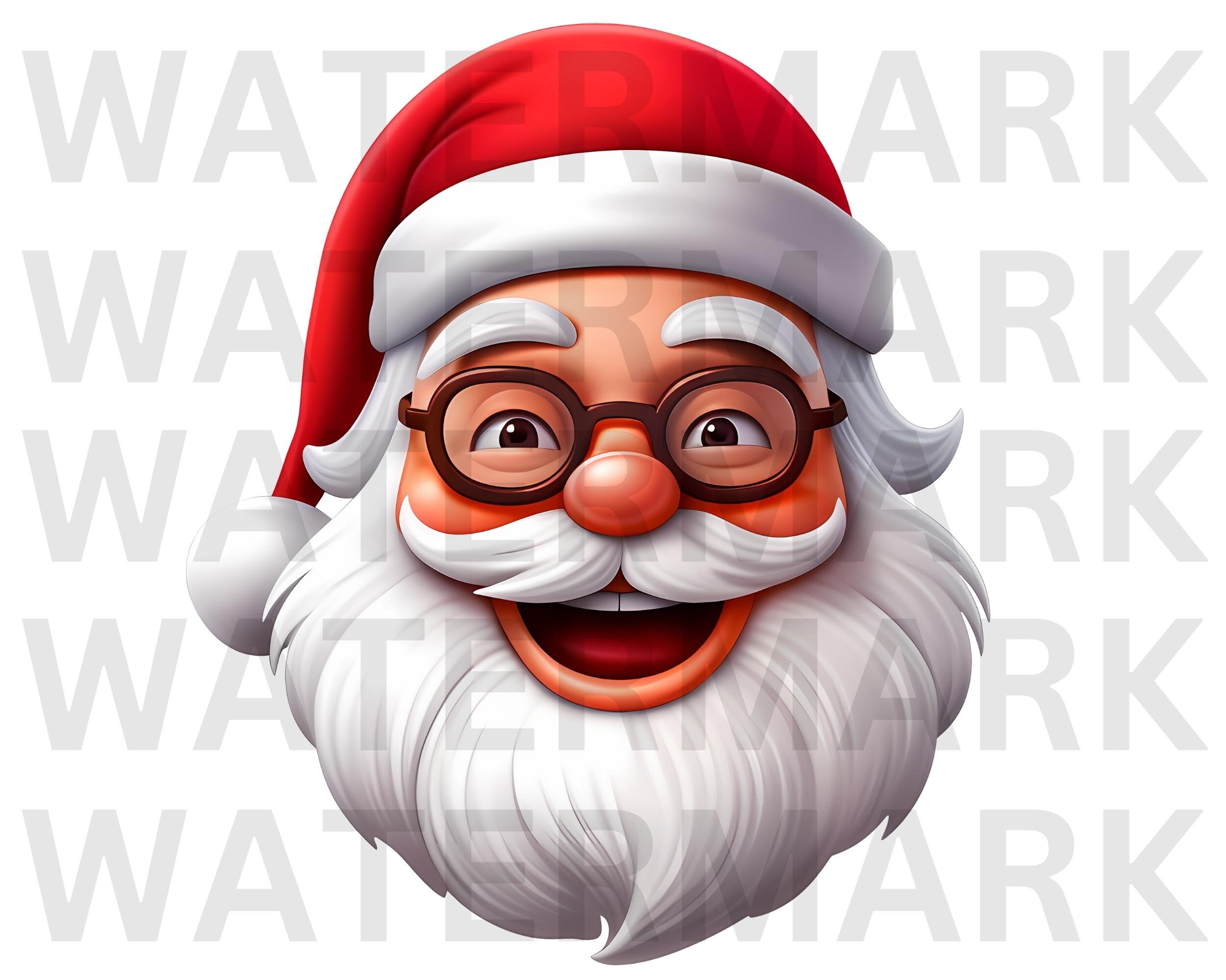 Santa Emoji Design Pack, 9 PNG Files, Santa Emoji, High Quality PNG ...