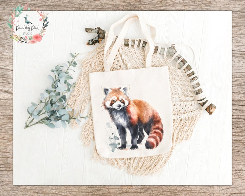 Red Panda Watercolor Clipart Cute Animal Cliparts Panda - Etsy