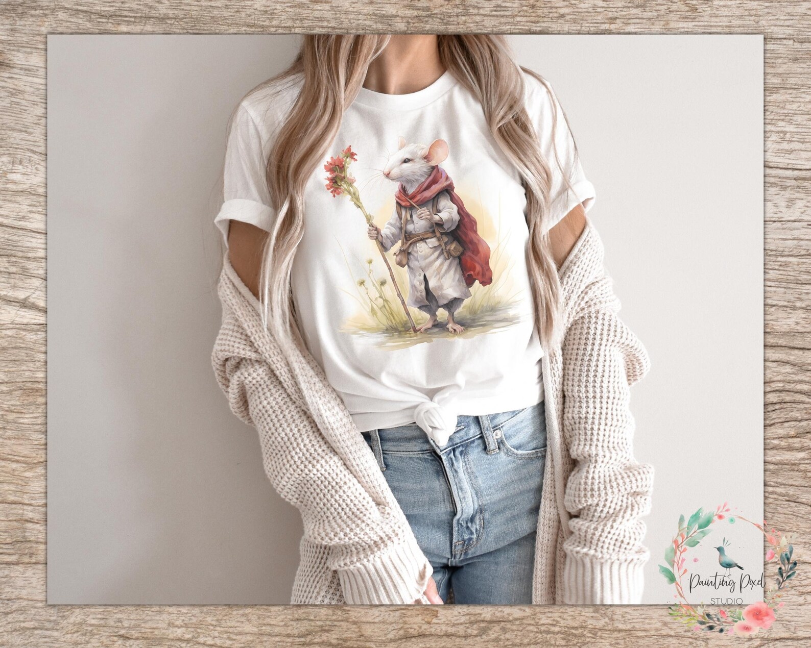 Hiking Rat Watercolor Clipart, White Rat Cliparts, Wanderlust Clipart ...