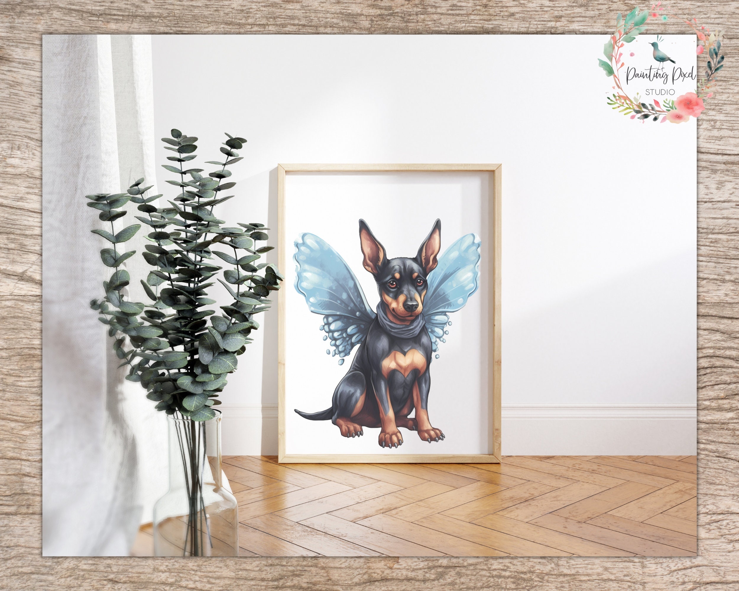 Angel Dogs Bundle, Watercolor Clipart PNG, Dog Cliparts, Kids Nursery ...