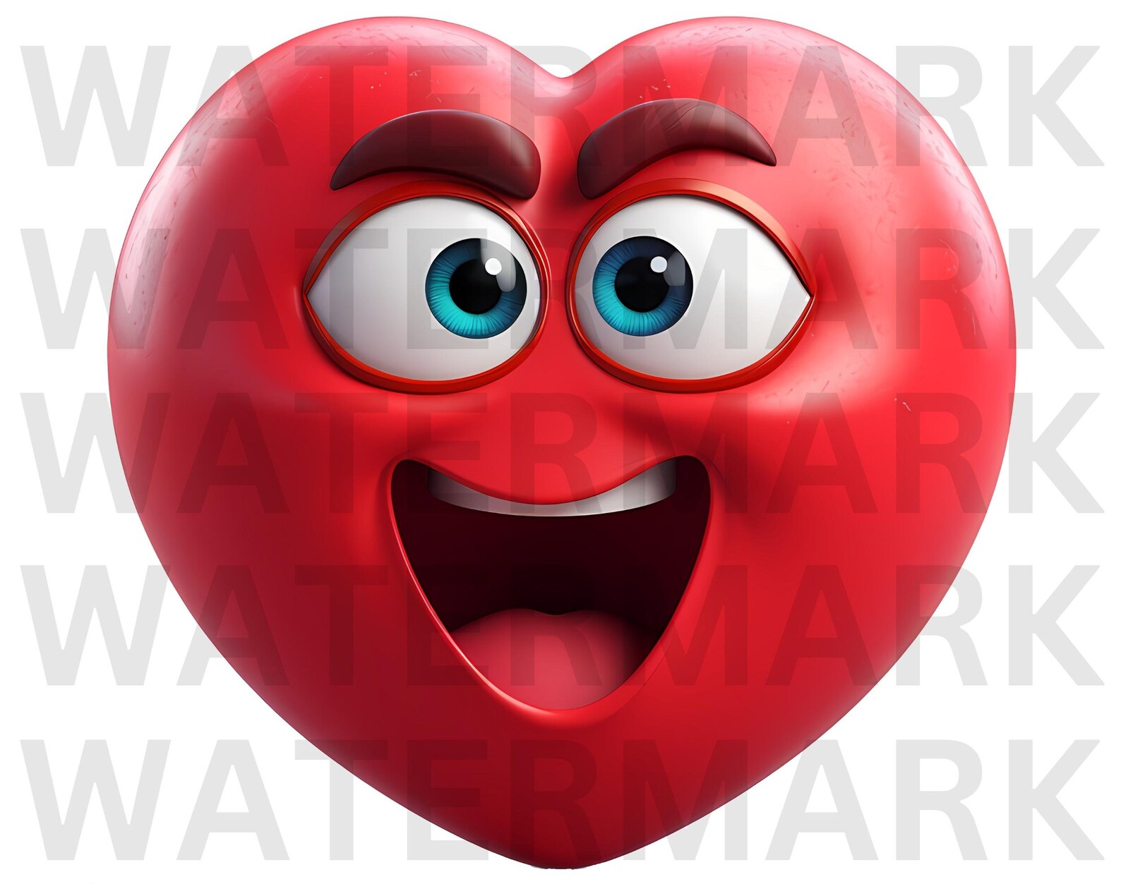 Heart Emoji Design Pack, 9 PNG Files, Heart Emoji, High Quality PNG ...