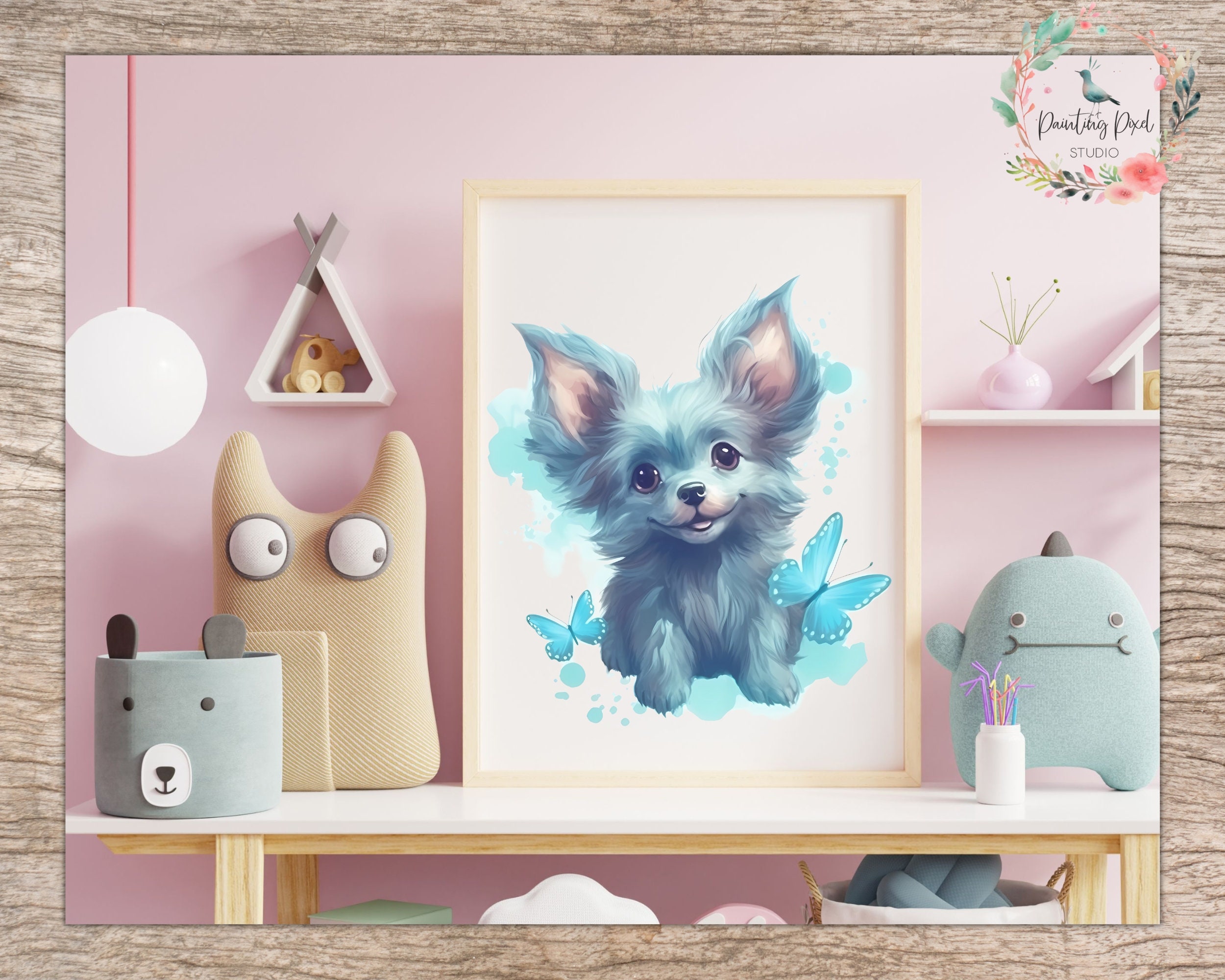 Angel Dogs Bundle, Watercolor Clipart PNG, Dog Cliparts, Kids Nursery ...
