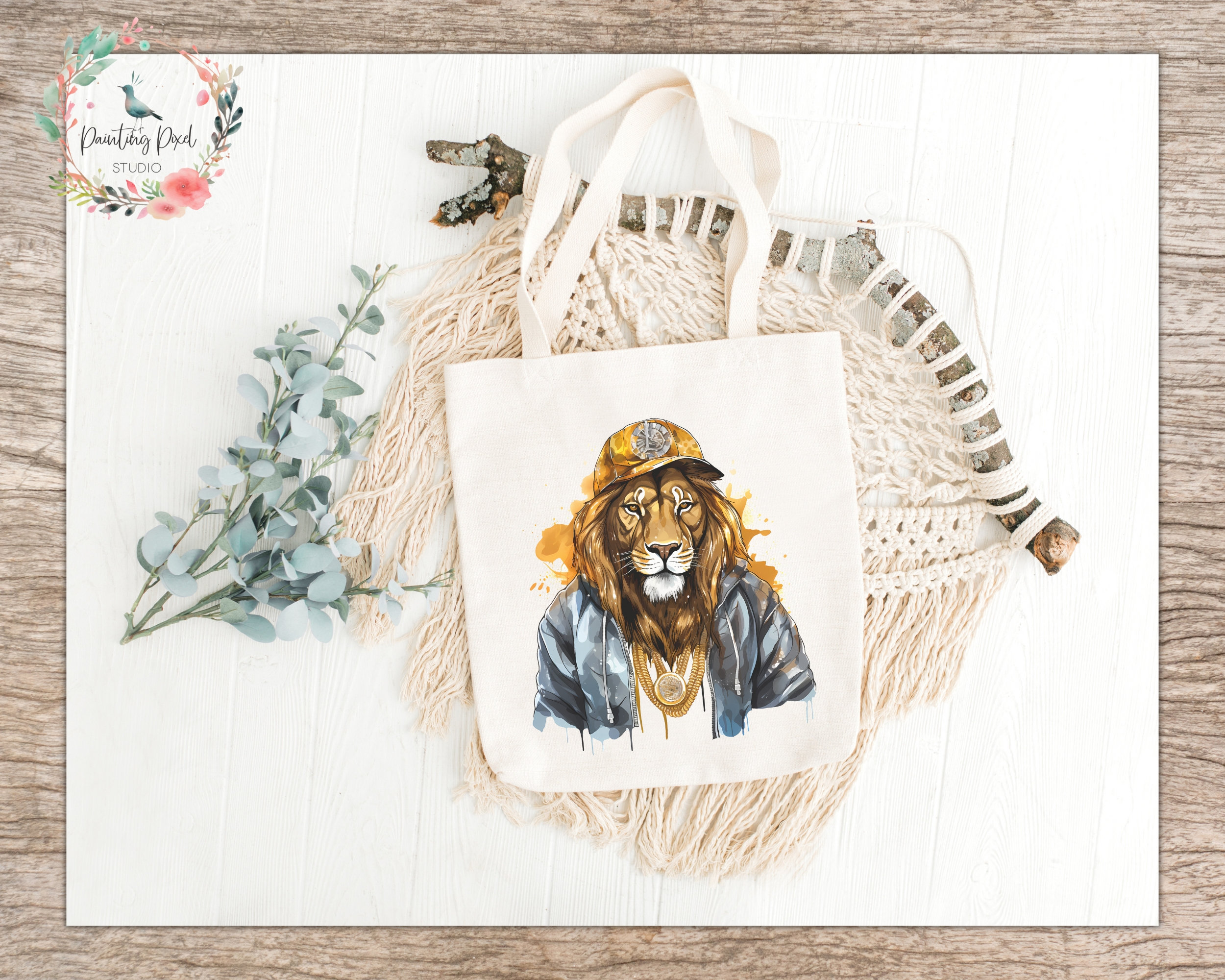 Gangsta Rapper Hip Hop Animals Bundle, Watercolor Clipart for Card ...