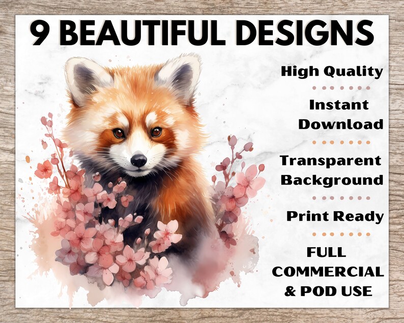 Red Panda Watercolor Clipart, Cute Animal Cliparts, Panda Clipart, Kids ...