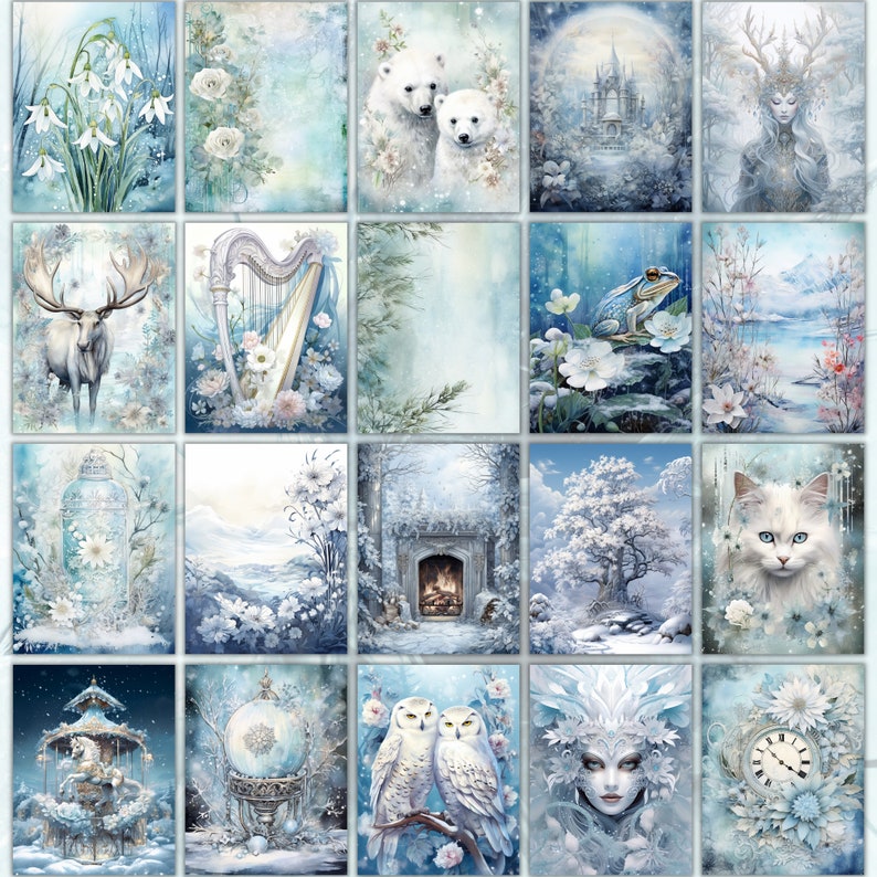 Magic Fantasy Winter Kingdom Printables, Scrapbook Journaling Kit ...