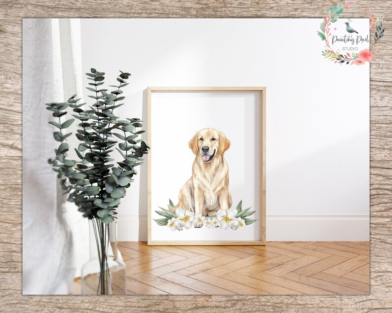 Golden Retriever Bundle, Watercolor Clipart PNG, Dog Clipart, Golden ...