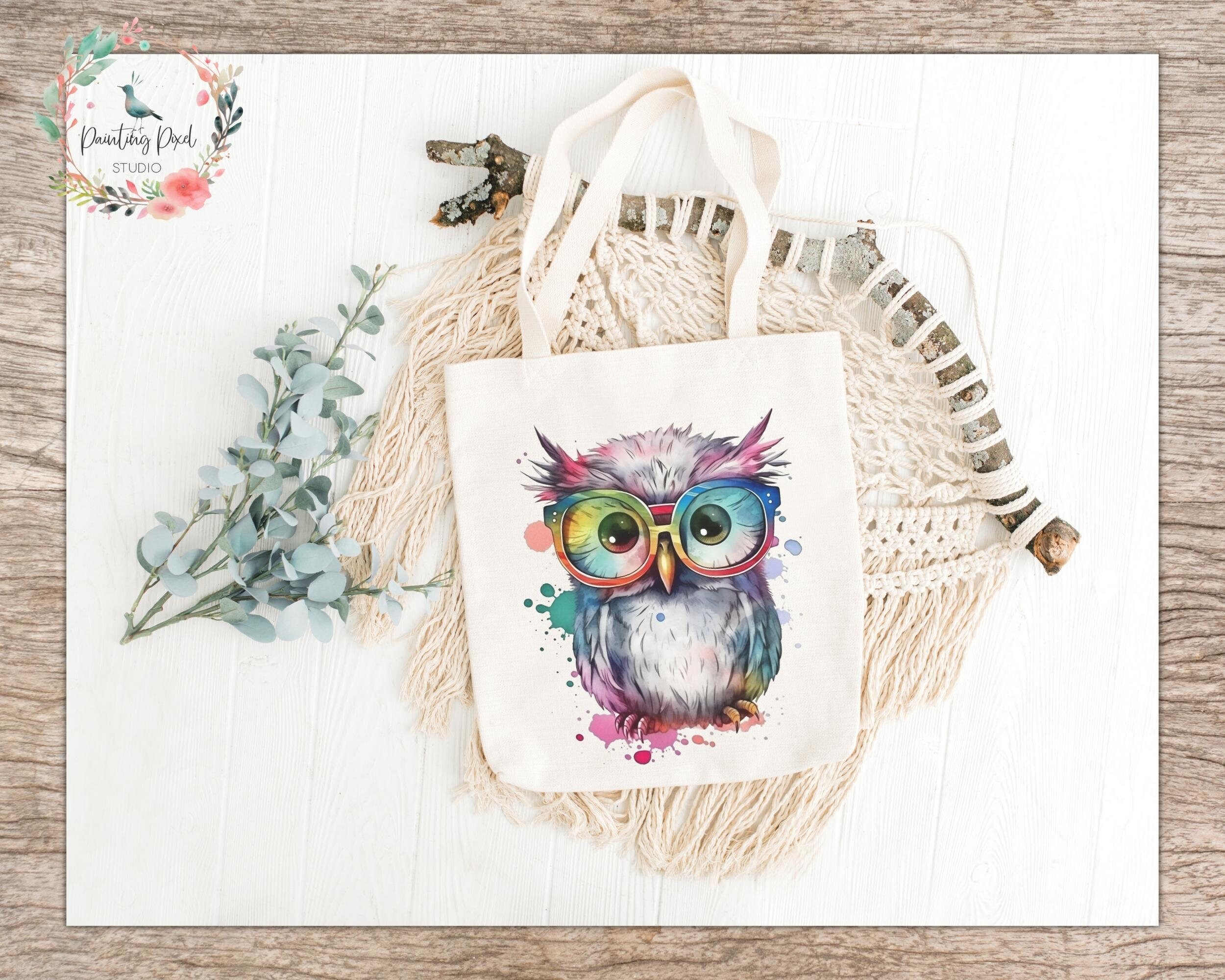 Colorful Owls With Glasses, Watercolor Clipart PNG, Owl Cliparts, Cute ...