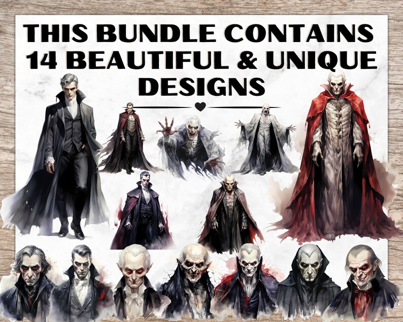 Classic Scary Male Vampire Watercolor Clipart, Dark Gothic Male ...
