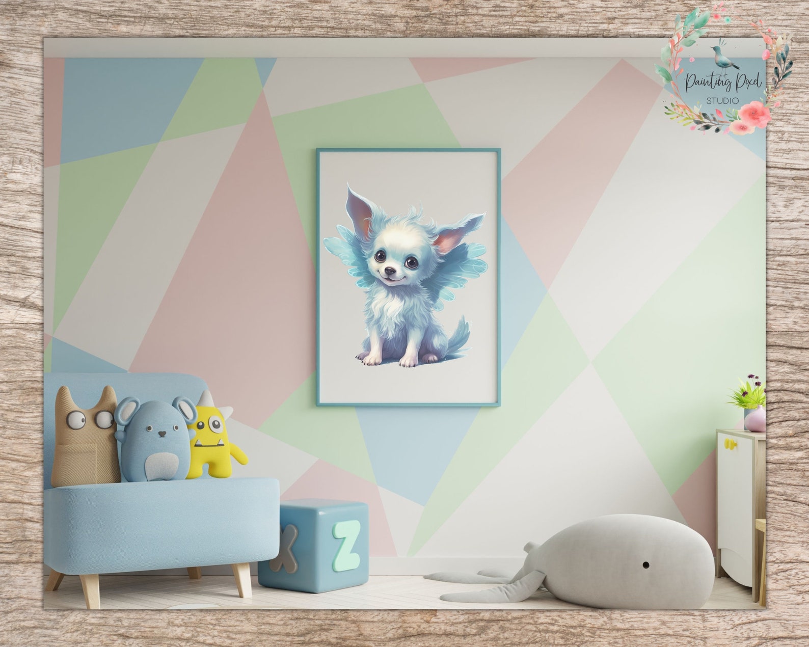 Angel Dogs Bundle, Watercolor Clipart PNG, Dog Cliparts, Kids Nursery ...