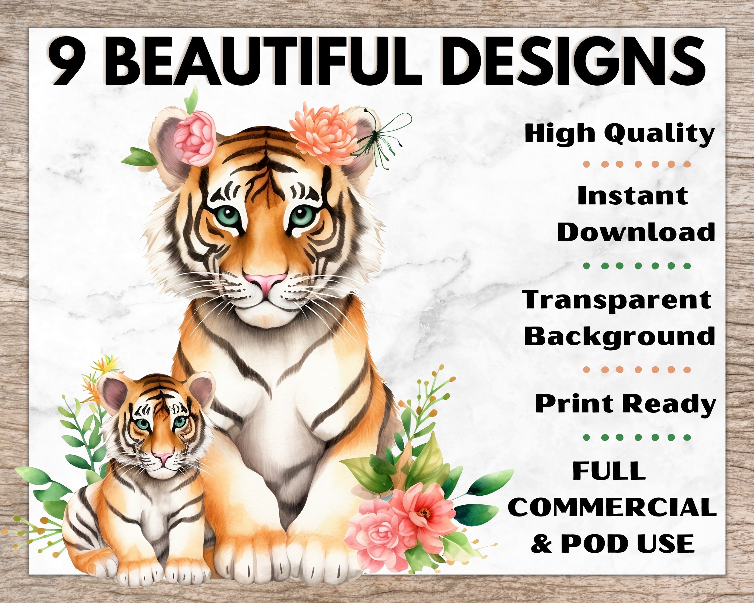 Cute Tiger Bundle Watercolor Clipart Tiger Baby Clipart - Etsy