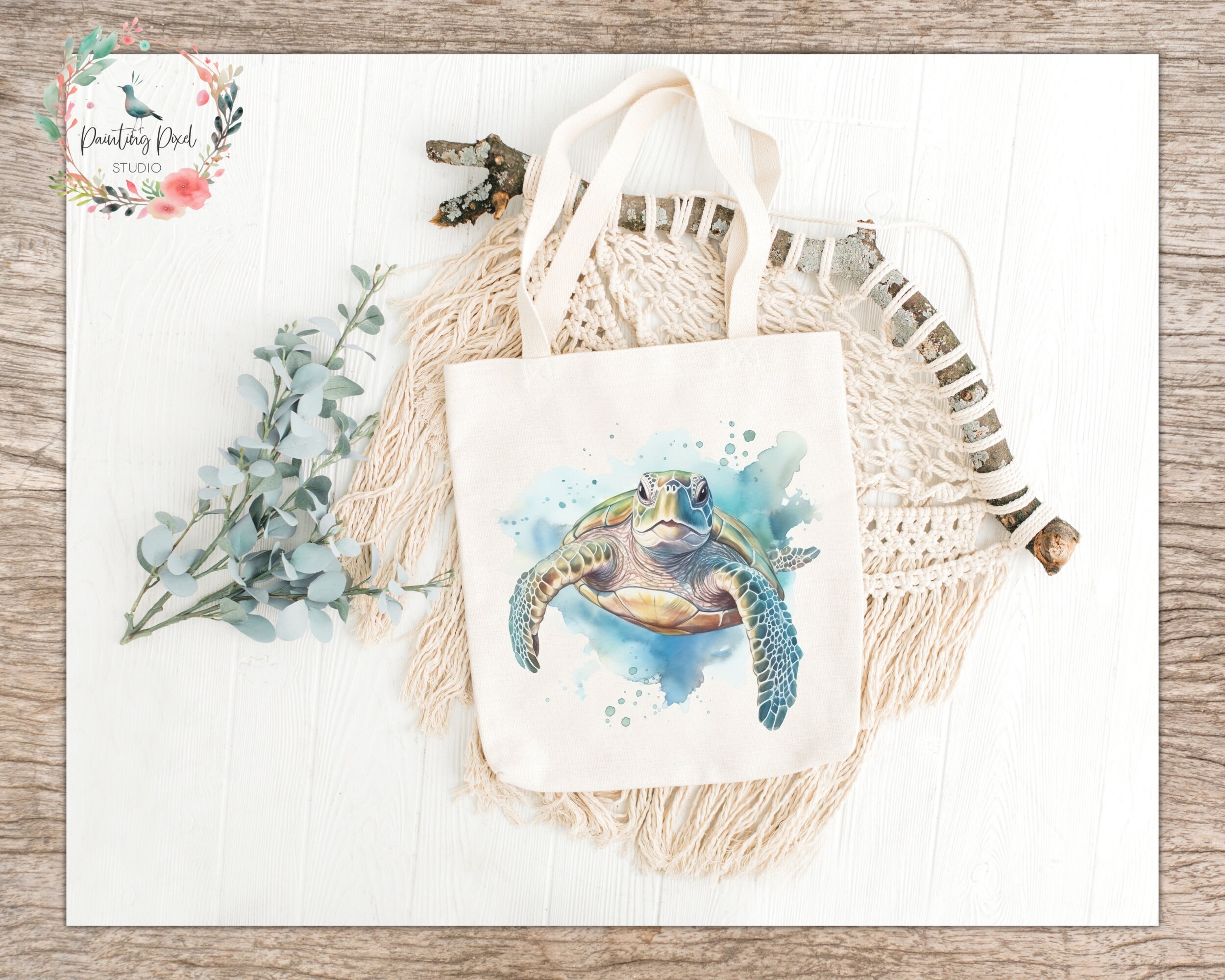 Ocean Animals Watercolor Clipart, Underwater Creatures, Shark Clipart ...