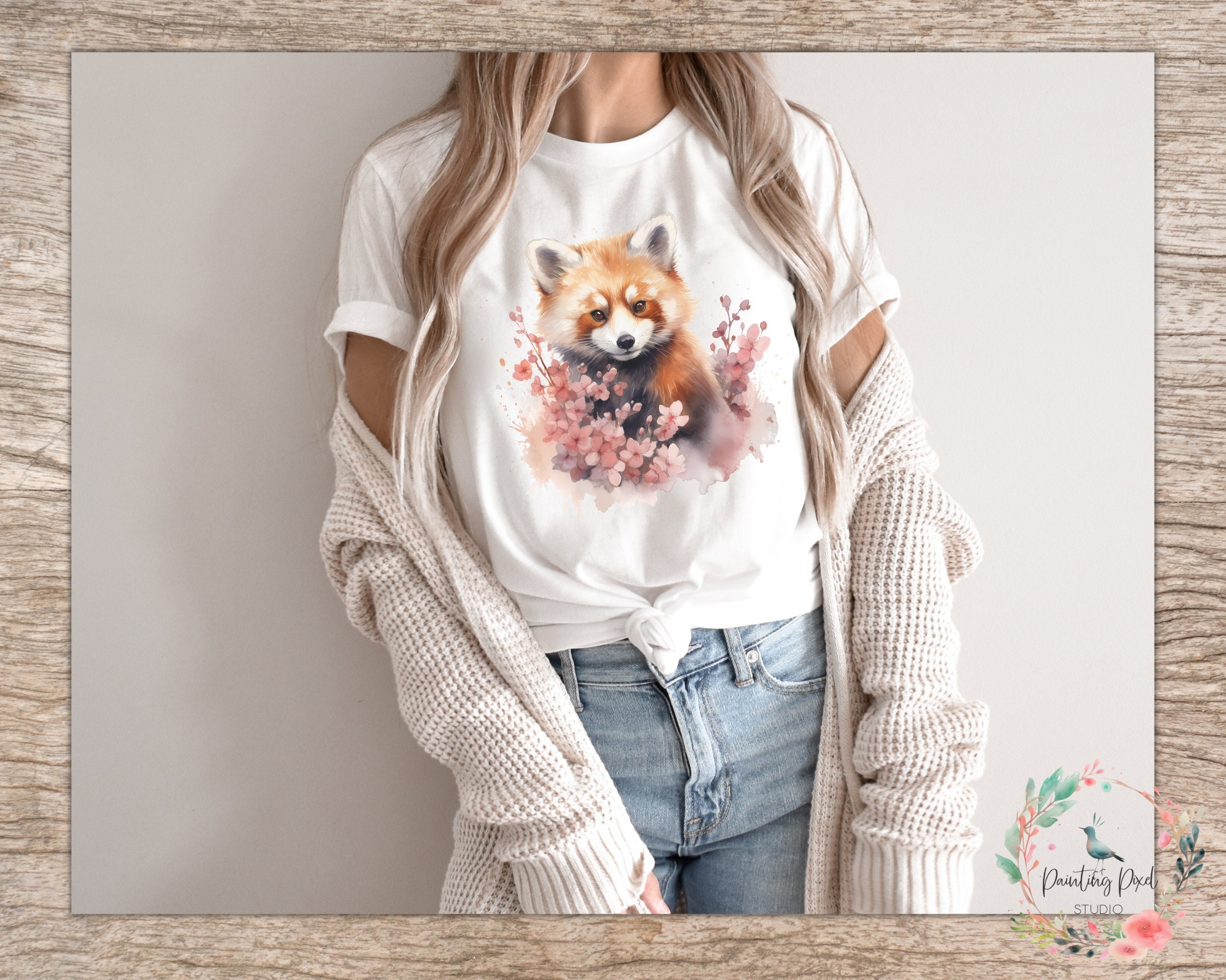Red Panda Watercolor Clipart Cute Animal Cliparts Panda - Etsy
