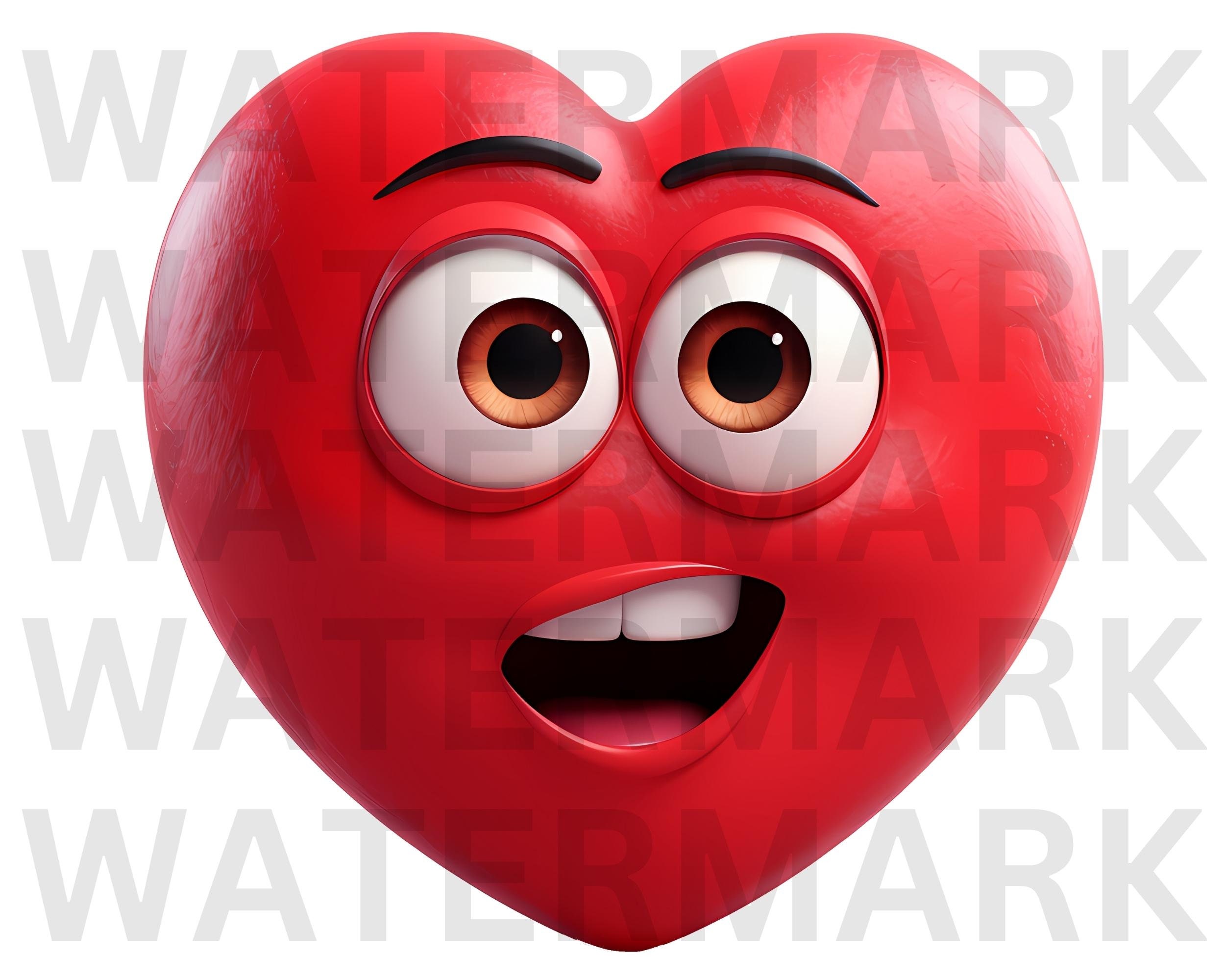 Heart Emoji Design Pack, 9 PNG Files, Heart Emoji, High Quality PNG ...