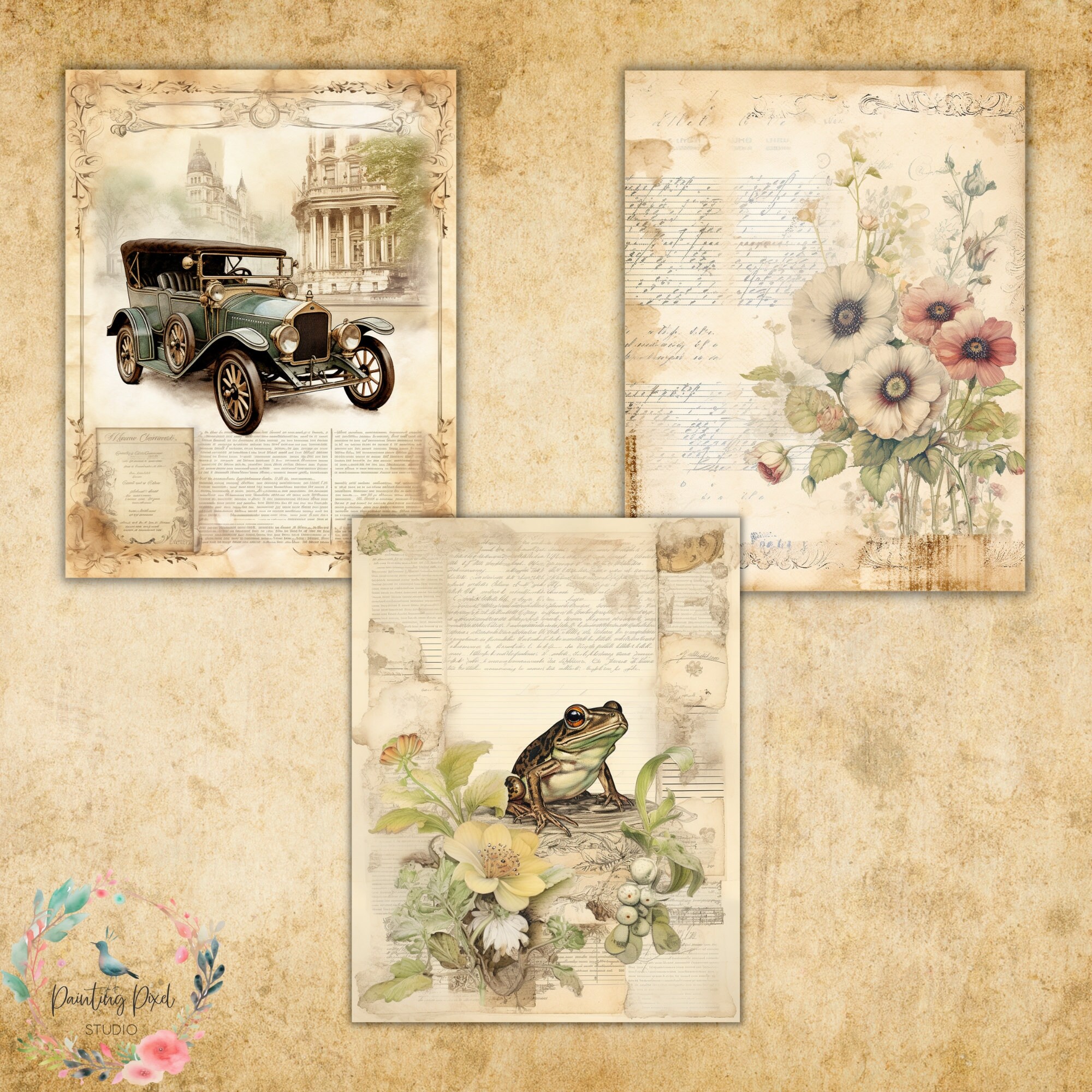 Vintage Junk Journal Pages Old Paper Collage Sheets - Etsy