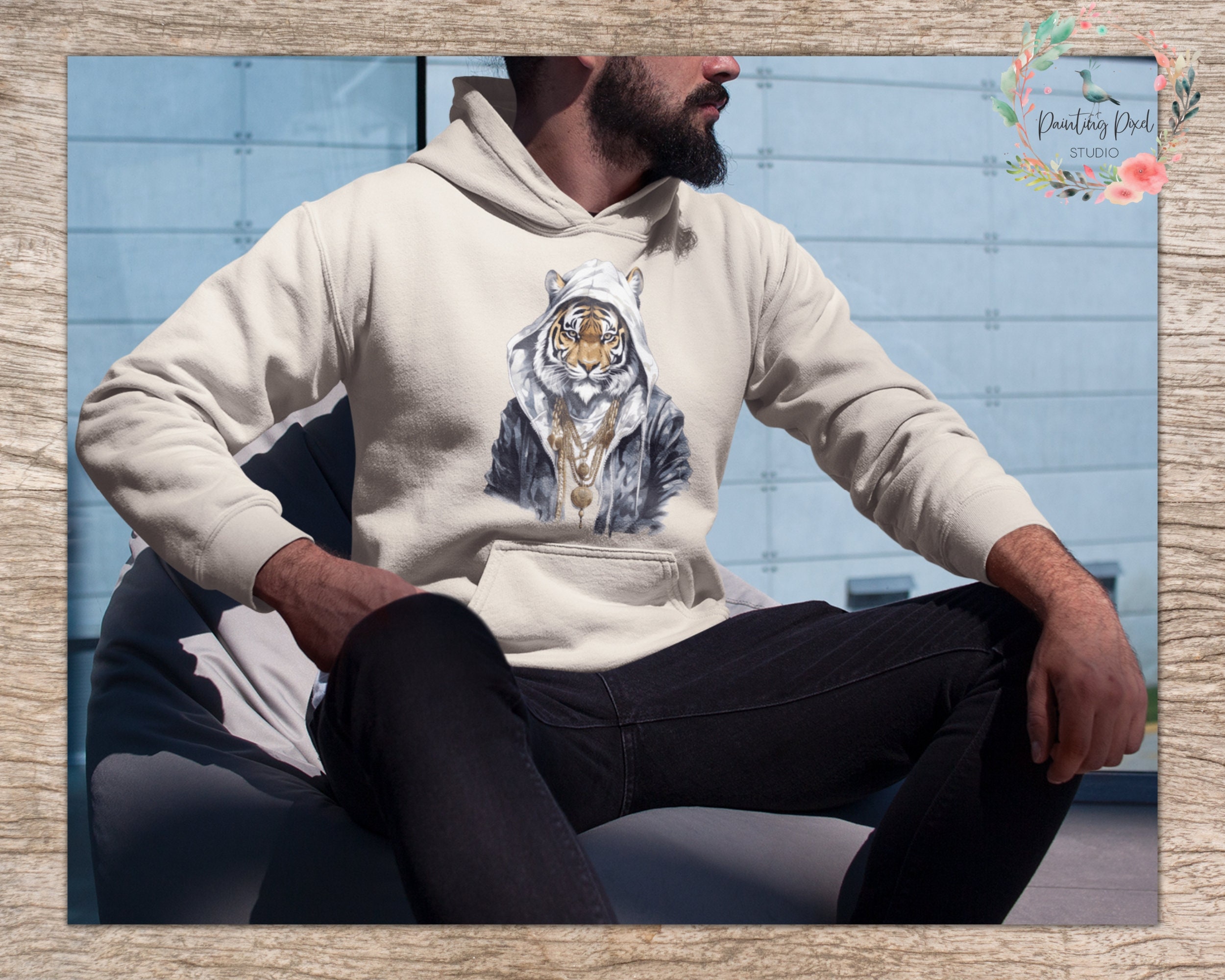 Gangsta Rapper Hip Hop Animals Bundle, Watercolor Clipart for Card ...