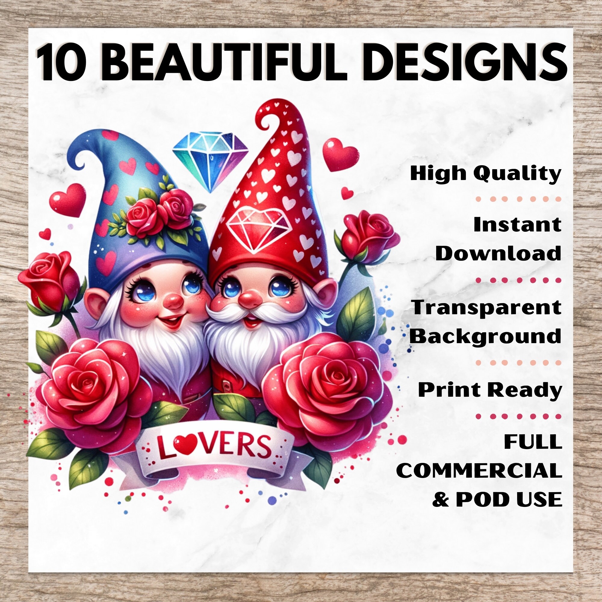 Valentine's Day Clipart Bundle, LOVE Valentines Watercolor PNG ...