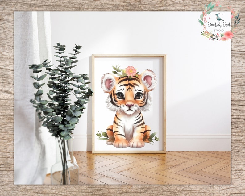 Cute Tiger Bundle Watercolor Clipart Tiger Baby Clipart - Etsy