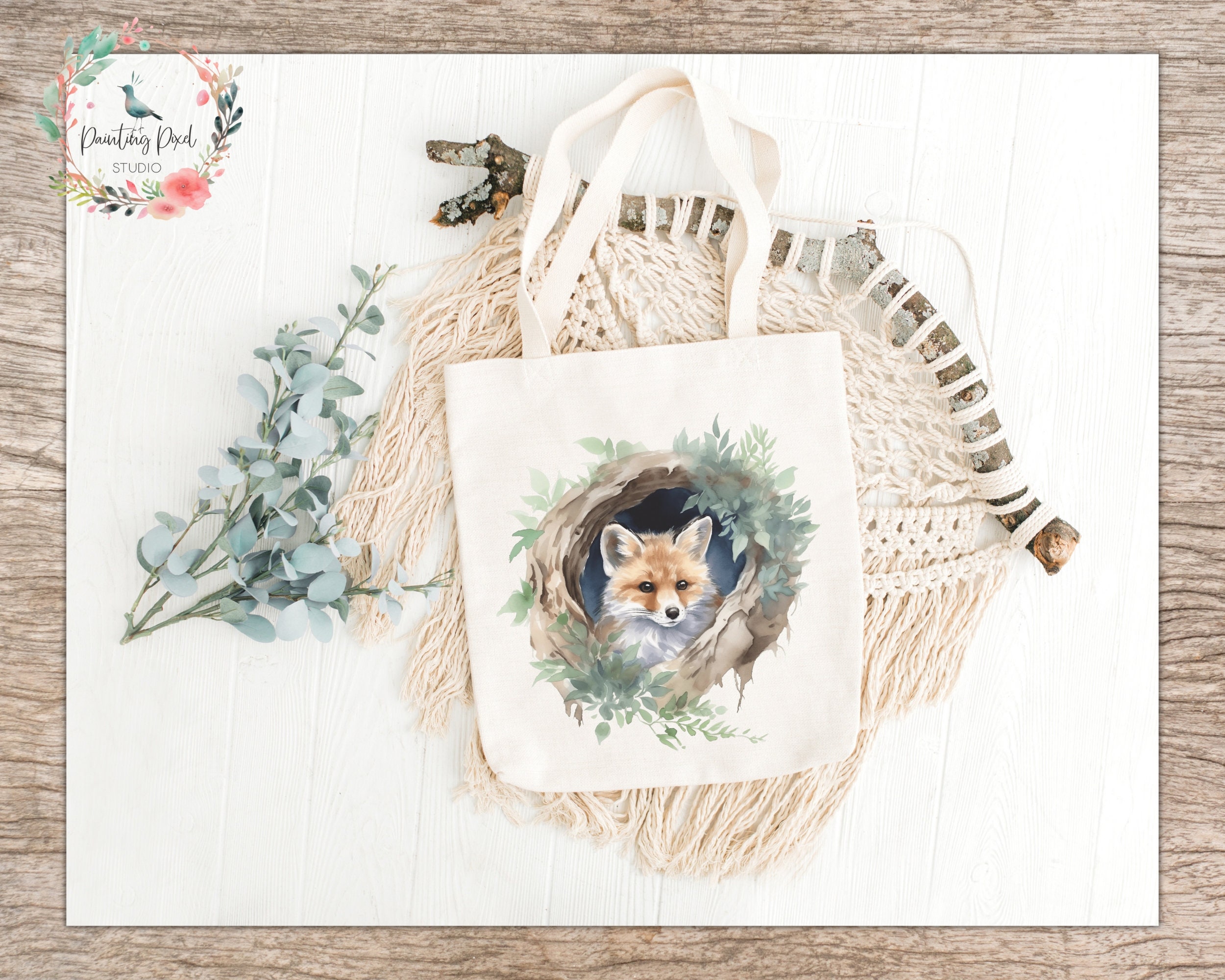 Forest Animals Bundle Watercolor Clipart PNG Cute Animal - Etsy