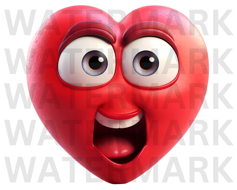 Heart Emoji Design Pack, 9 PNG Files, Heart Emoji, High Quality PNG ...