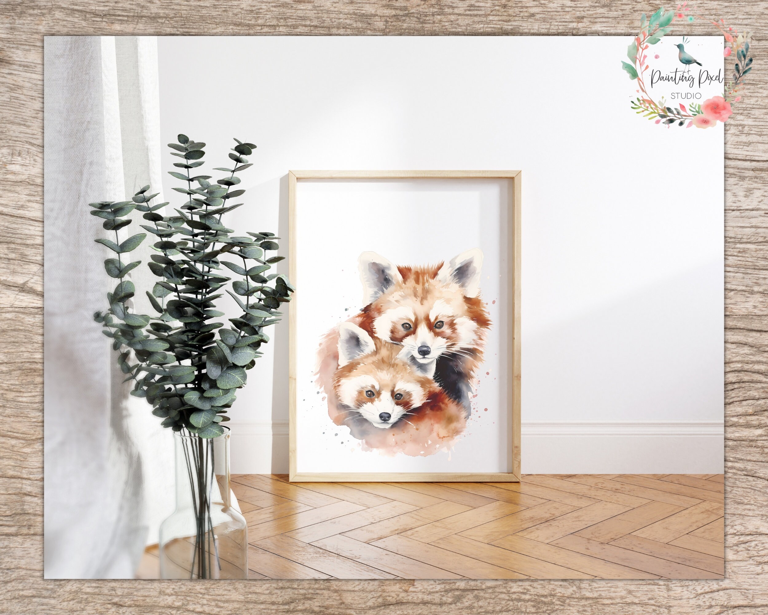 Red Panda Watercolor Clipart Cute Animal Cliparts Panda - Etsy