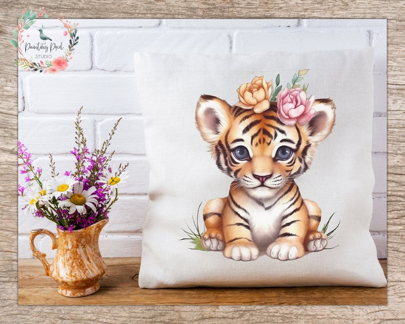 Cute Tiger Bundle Watercolor Clipart Tiger Baby Clipart - Etsy
