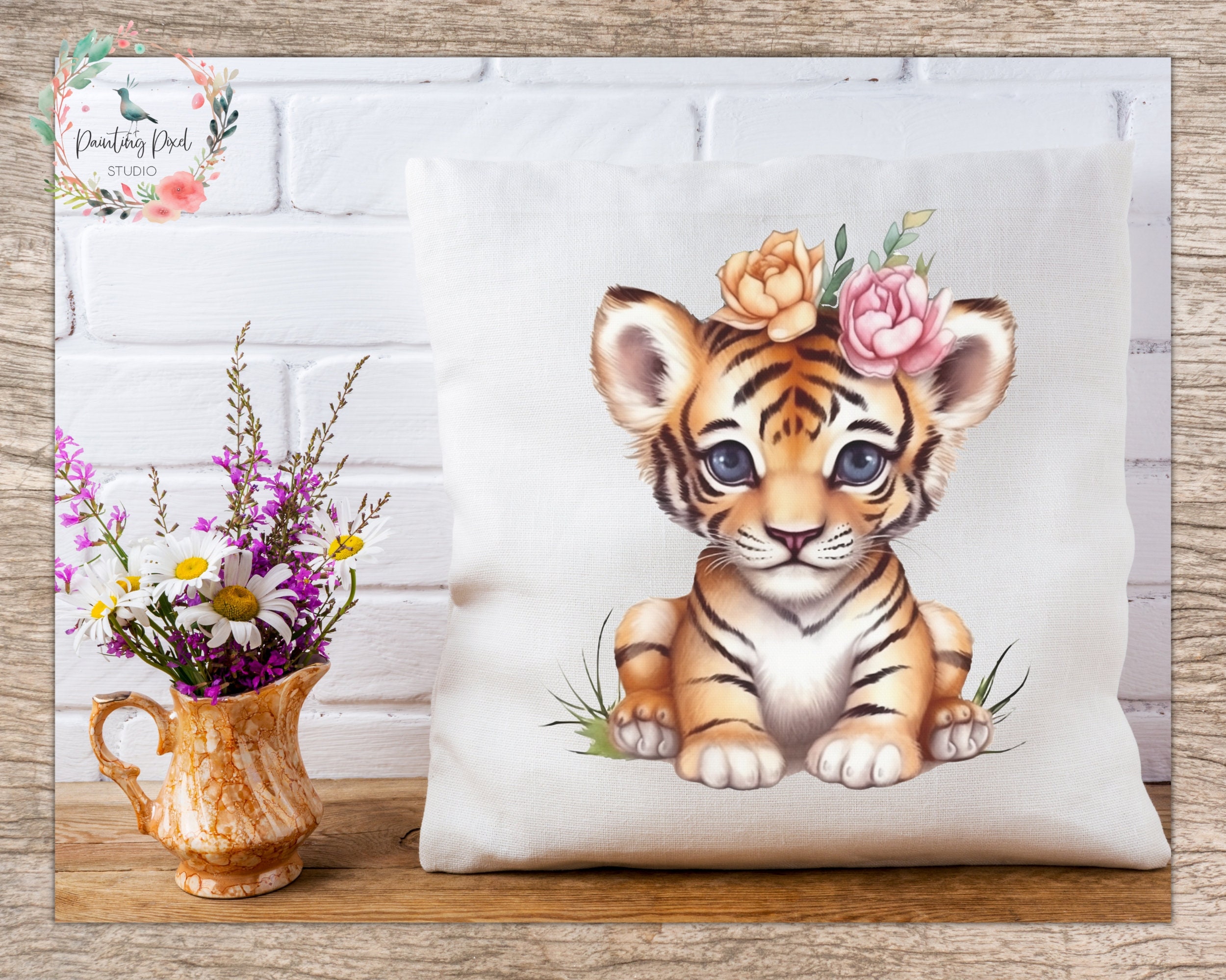 Cute Tiger Bundle Watercolor Clipart Tiger Baby Clipart - Etsy