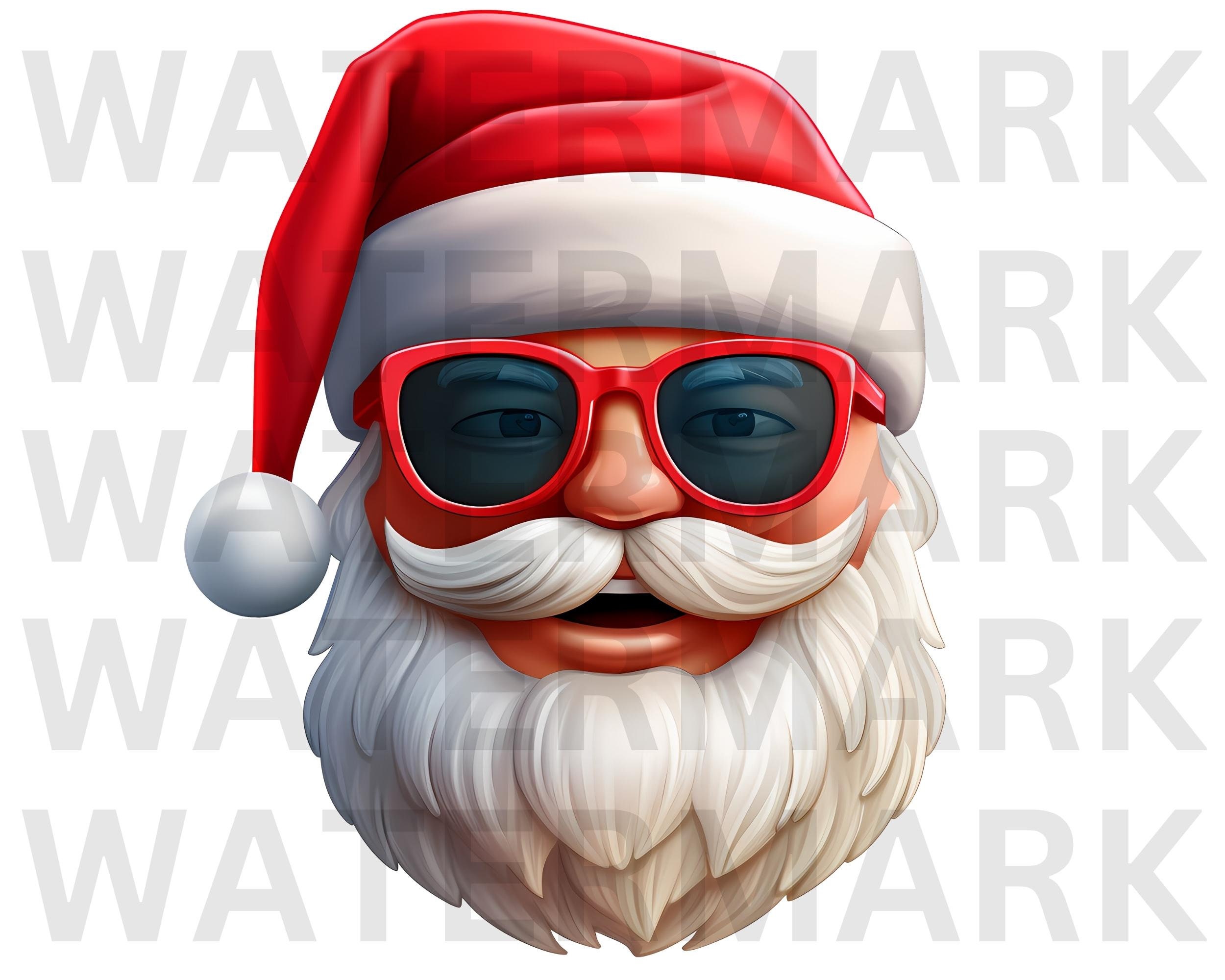 Santa Emoji Design Pack, 9 PNG Files, Santa Emoji, High Quality PNG ...