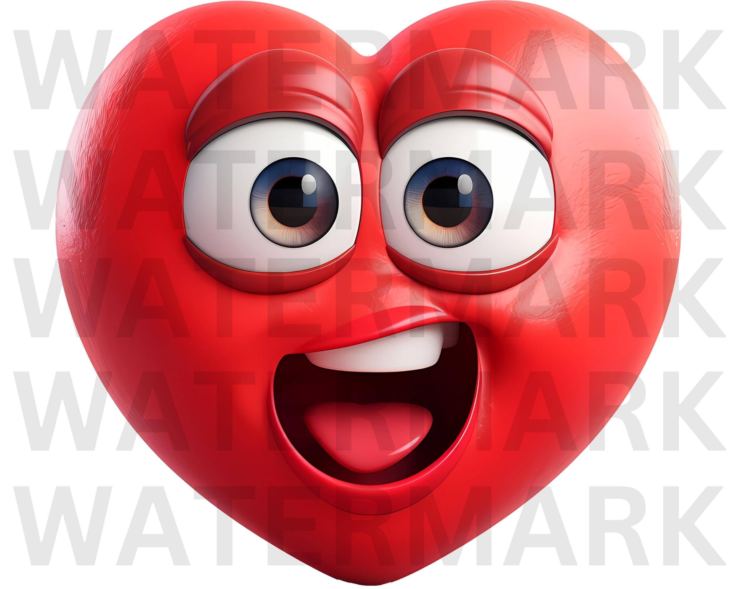 Heart Emoji Design Pack, 9 PNG Files, Heart Emoji, High Quality PNG ...