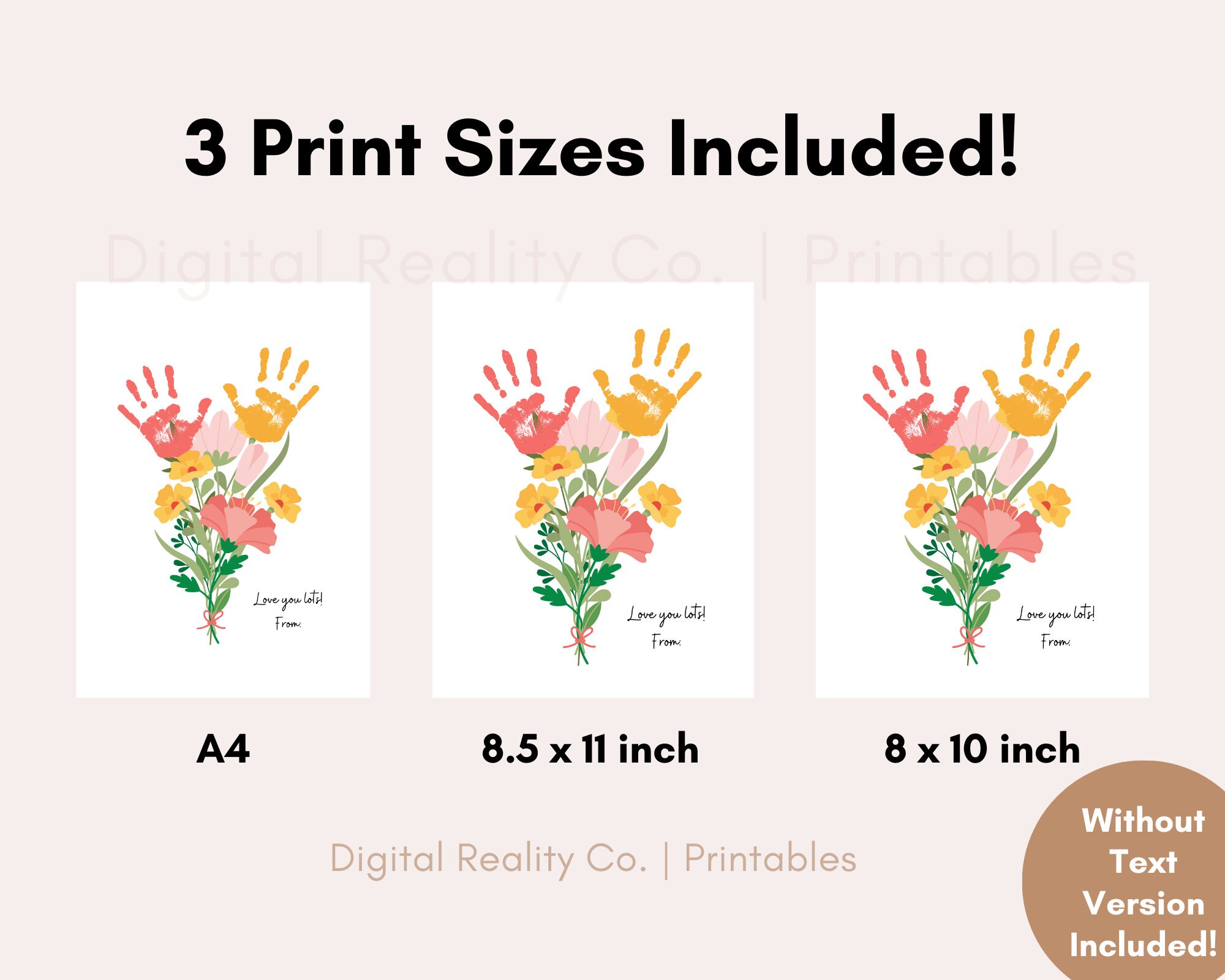 Wildflower Handprint Keepsake Craft Art, Mother's Day Gift, Printable ...