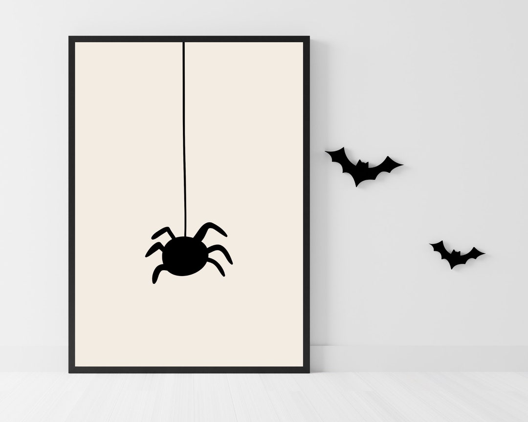 Hanging Spider Wall Art, Spider Print Halloween Print, Halloween Decor ...
