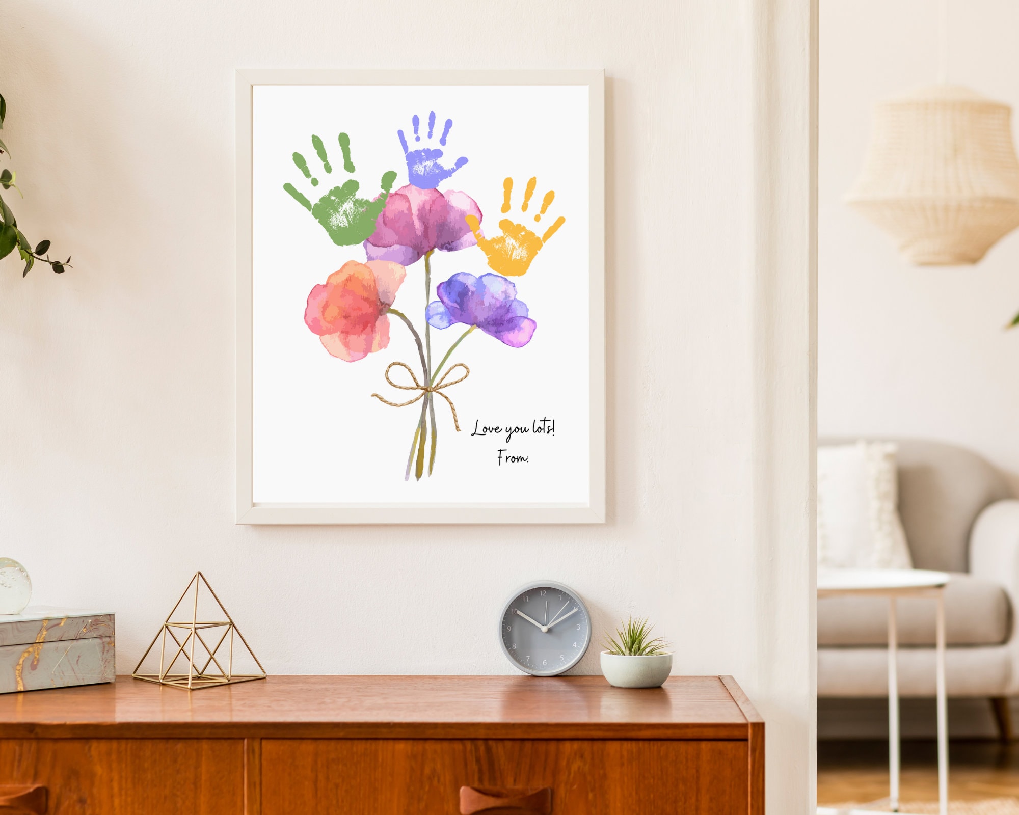 Watercolor Flower Handprint Keepsake Art Mothers Day Gift - Etsy