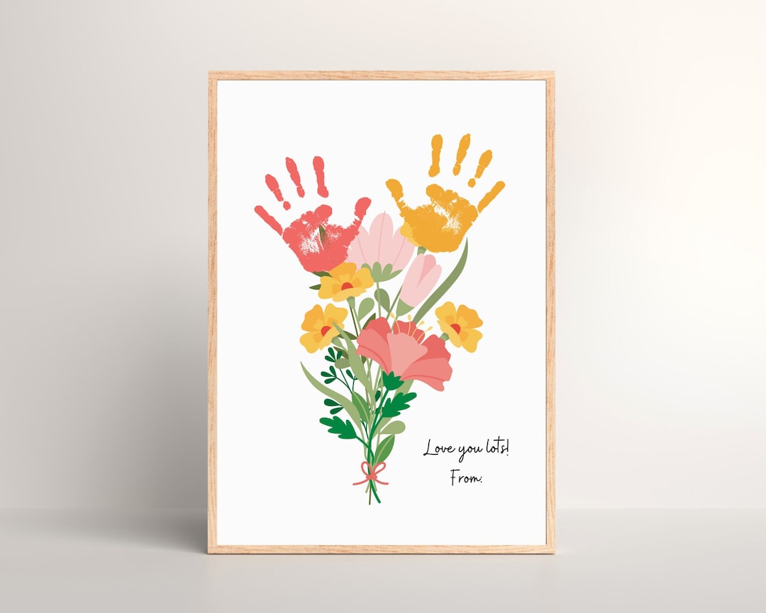 Wildflower Handprint Keepsake Craft Art, Mother's Day Gift, Printable ...
