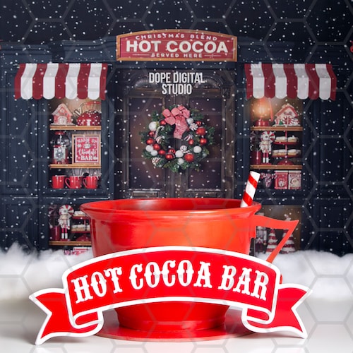 Hot Cocoa Backdrop Christmas Background Cocoa Background - Etsy
