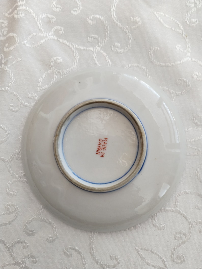 Bone China Japan Bamboo Pattern Handpainted Dipping Plates Vintage 5 1/ ...