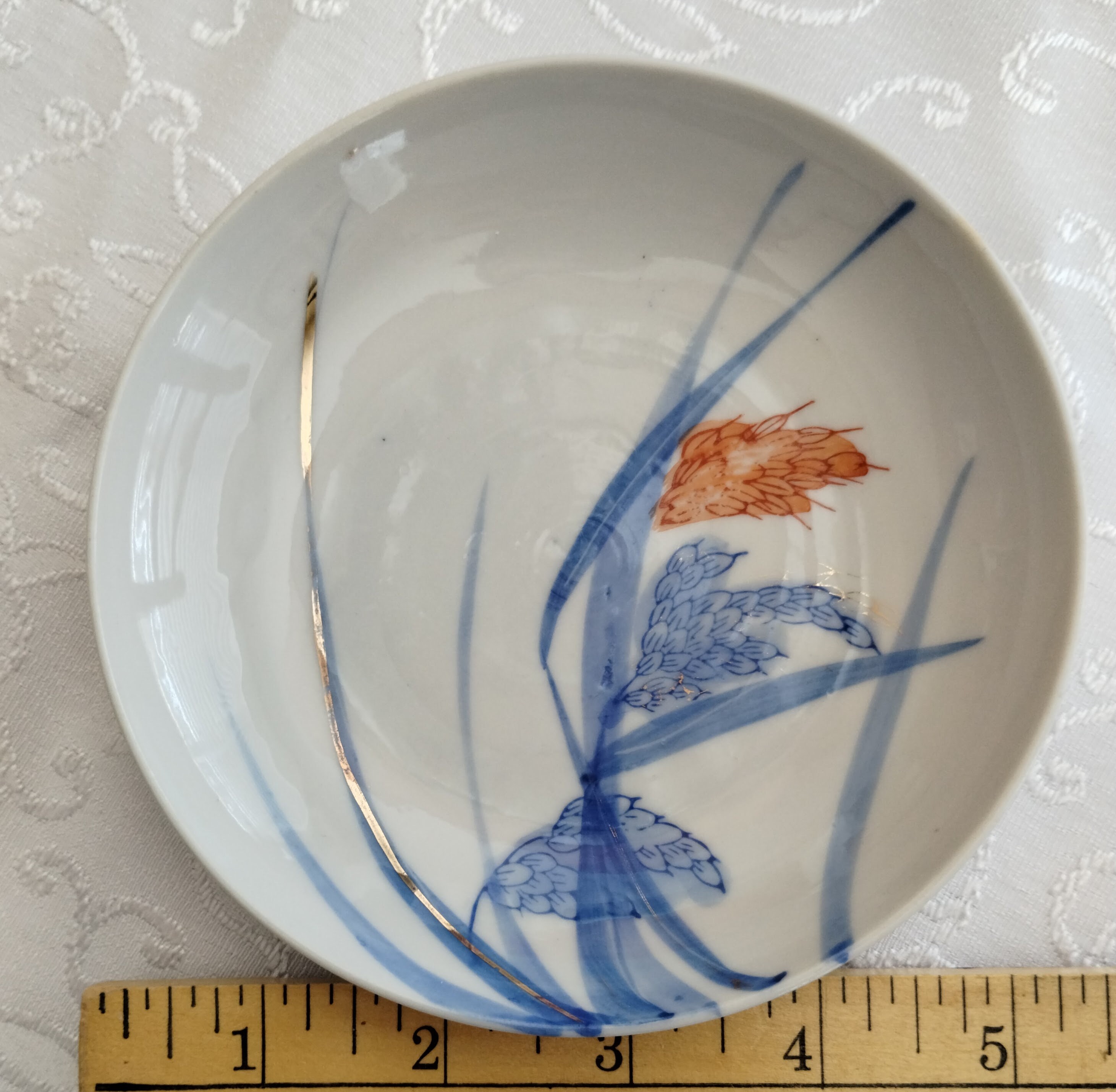 Bone China Japan Bamboo Pattern Handpainted Dipping Plates Vintage 5 1/ ...