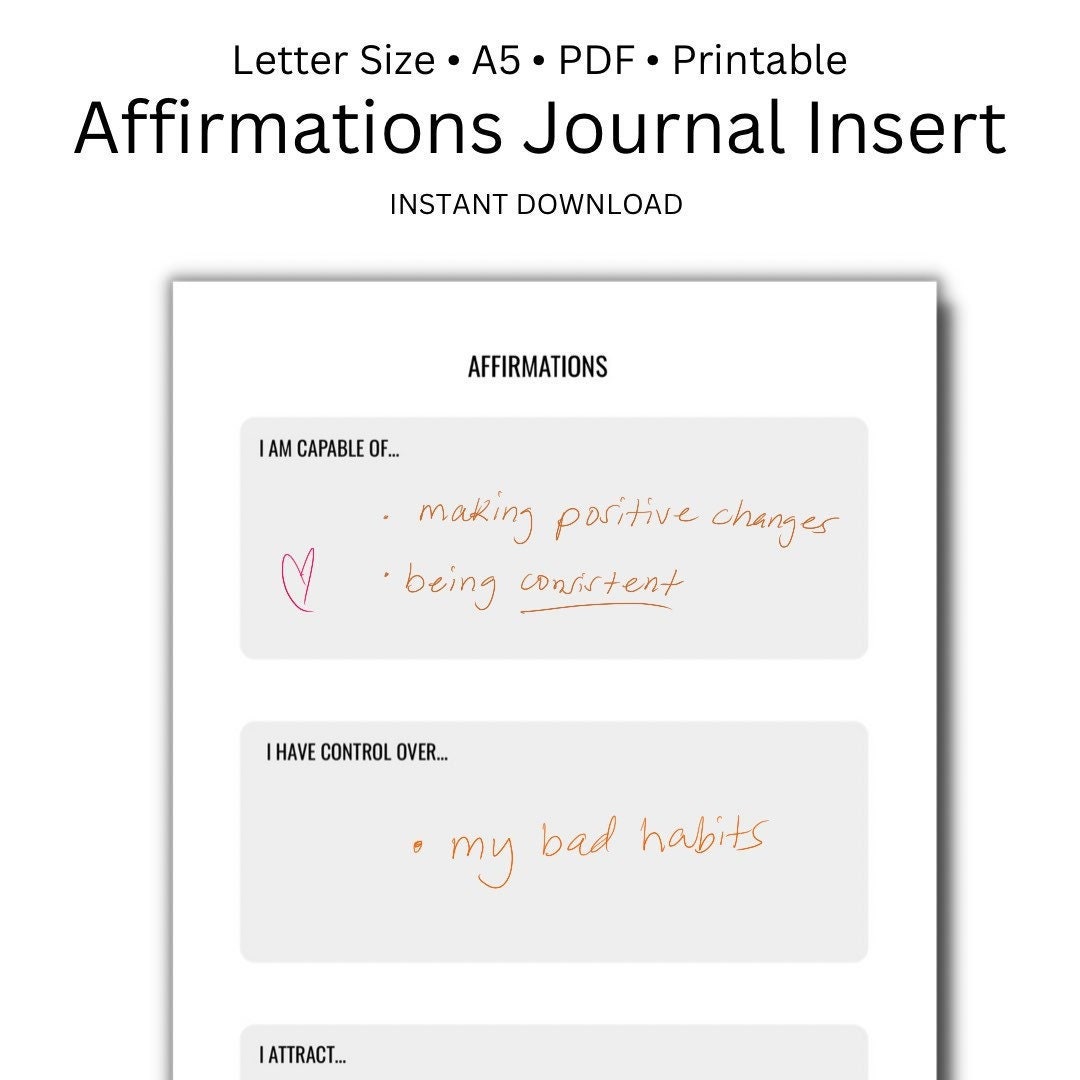 Affirmations Prompt | Journal Entry | Journal Paper | Diary | PDF ...