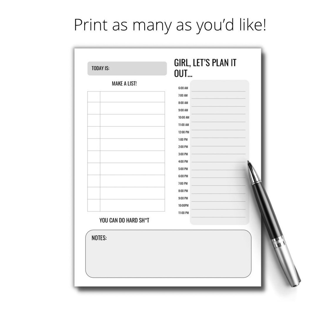 Daily Planner | A5 | Planner Paper | Printable Notes Page | Printable ...