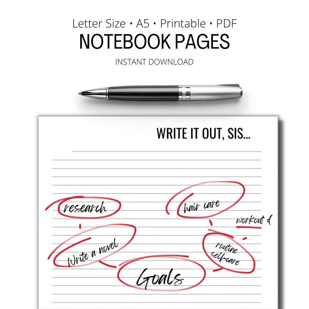 Planner Basics | A5 | Writing Paper | Printable Notes Page | Printable ...
