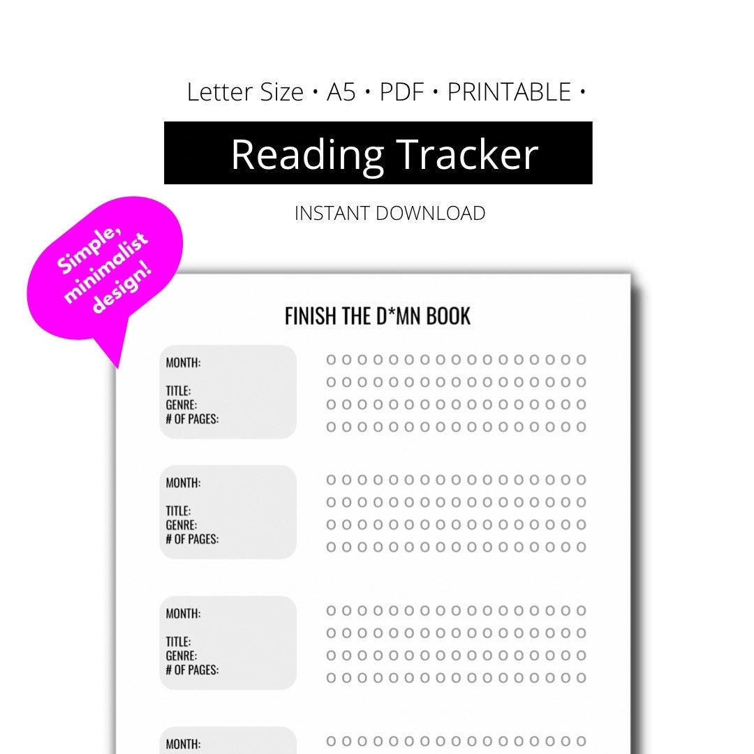 Reading Tracker | Reading Log | Printable Book Tracker | Printable ...
