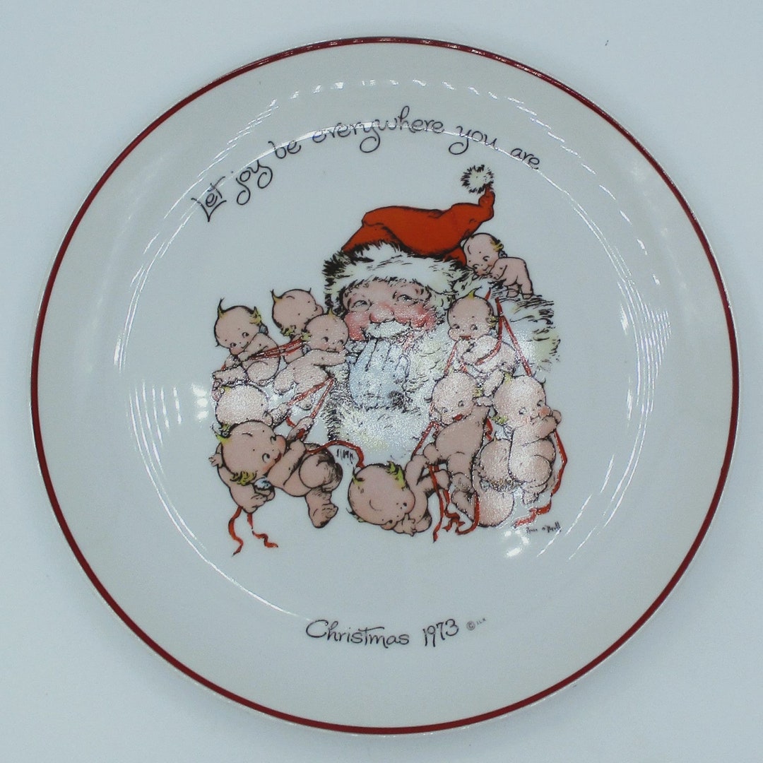Authentic Kewpie Christmas Santa Plate 10world Wide Arts Commemorative ...