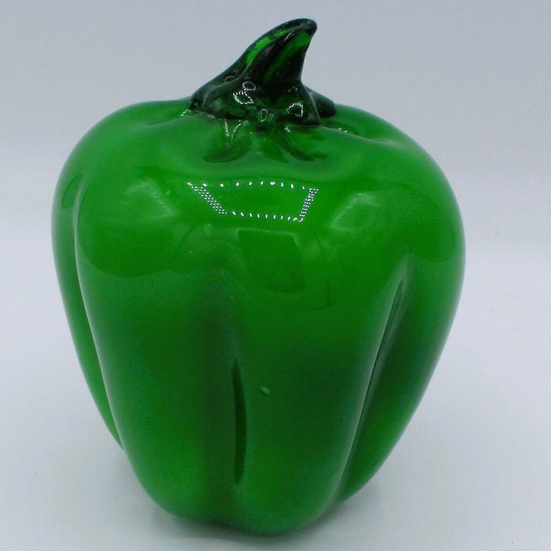 Green Bell Pepper Life Size Hand Blown Glass Murano Style 5'X 4 - Etsy