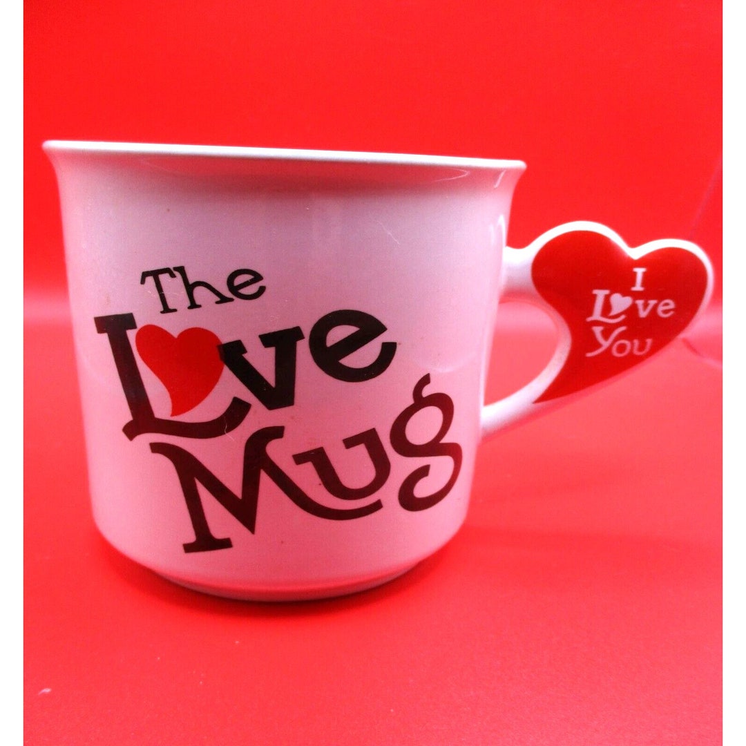 The Love Mug Official Authentic I Love You Heart Red White Coffee Tea ...