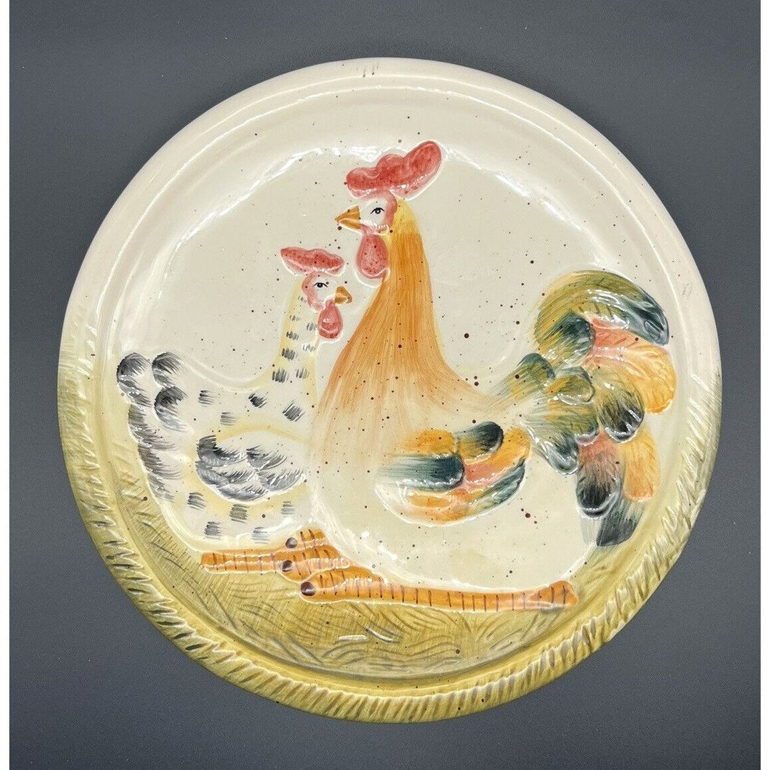 Ceraic Rooster Hen Salad Plate Park Design 8 Made in China - Etsy