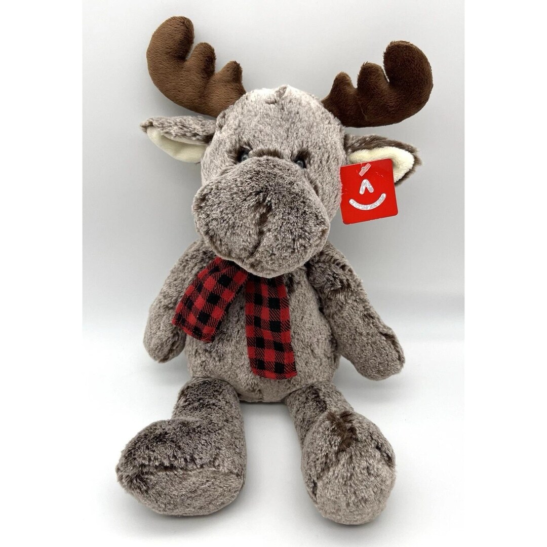 Aurora Lopsie Lulu Moose Plush Toy Plaid Scarf 12" NWT Soft - Etsy